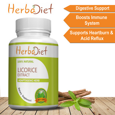 Licorice Liquorice Root Extract 30% 500mg Capsules Glycyrrhiza Glabra ...