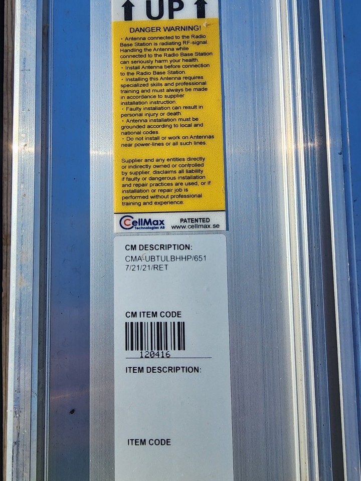 Cellmax CMA-UBTULBULBHHP/6517/21/21/RET Panel Antenna | eBay