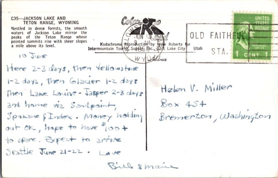 Moose - Jackson Wyoming WY : GRAND TETON NATIONAL PARK a/31 BH7671 | eBay