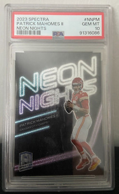 2023 Spectra PATRICK MAHOMES II Neon Nights Case Hit SP PSA 10 Gem Mint ...