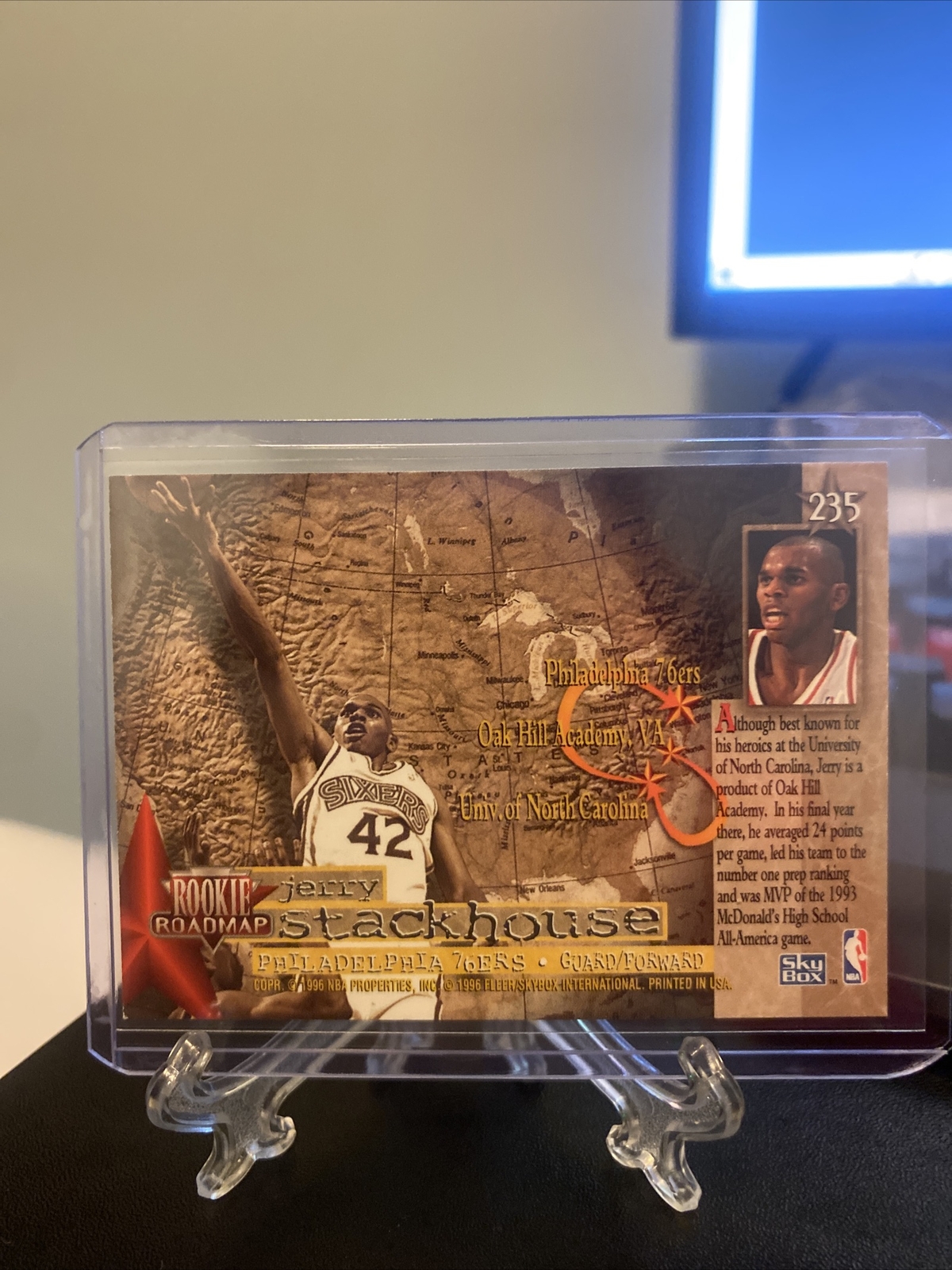 1996-97 Fleer Skybox Jerry Stackhouse #235 Rookie Roadmap | eBay