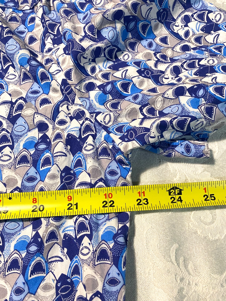 Johnston & Murphy (Men LRG) Shark Pattern Short Slv. Button Down Shirt ...