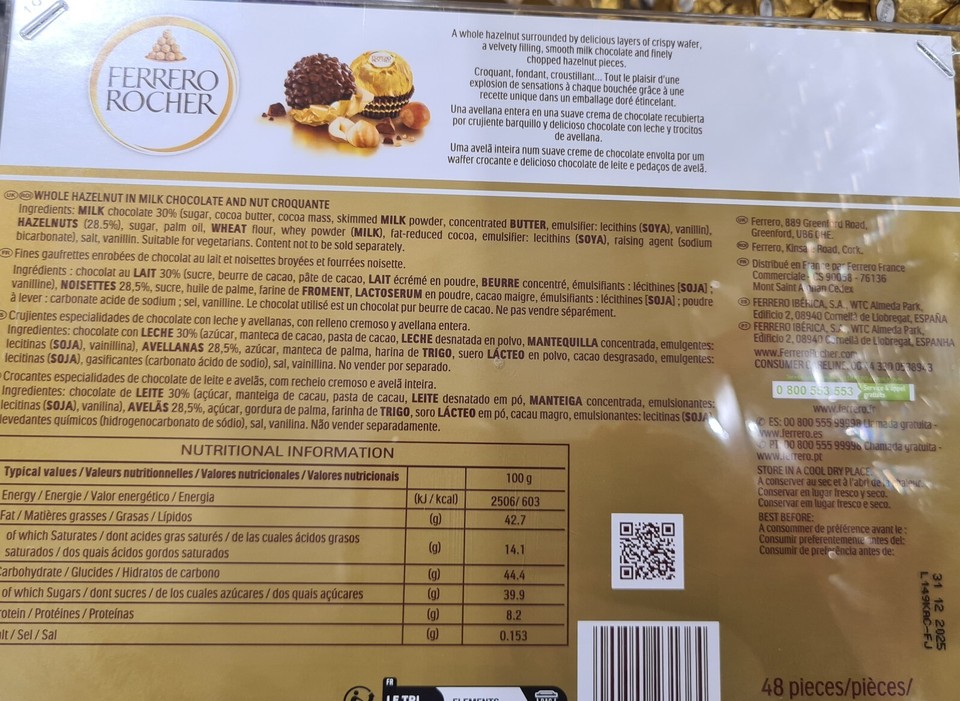 Ferrero Rocher 48 Piece Hazelnut Chocolate Gift Box, 600g | eBay UK