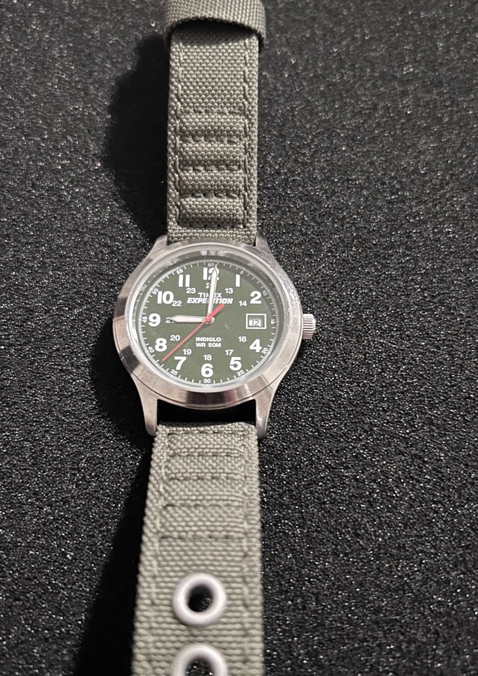 Timex T40051, Men's Expedition Watch, Indiglo, Date Green Band. | eBay