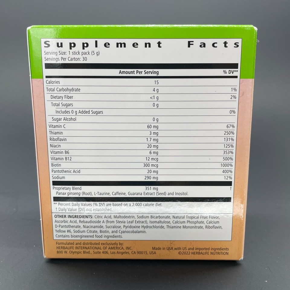 Herbalife Liftoff 30 Stick Packs - Pomegranate/Tropical Fruit/Lemon ...