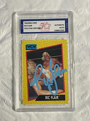 RIC FLAIR 1991 IMPEL WCW SIGNED AUTOGRAPHED CARD 5 Star Grading ...