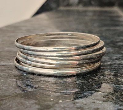 Beautiful Silver Bangle Set! Handmade 925 Sterling Silver Bangle set ...