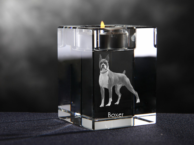 Boxer, crystal candlestick with dog, souvenir, Crystal Animals USA | eBay