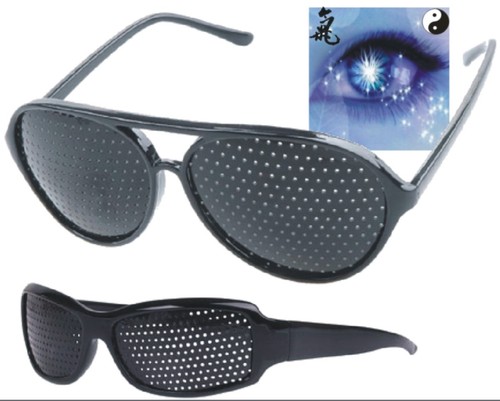 PINHOLE GLASSES Natural Vision Enhancement Perfect Eyes + Eyechart ...