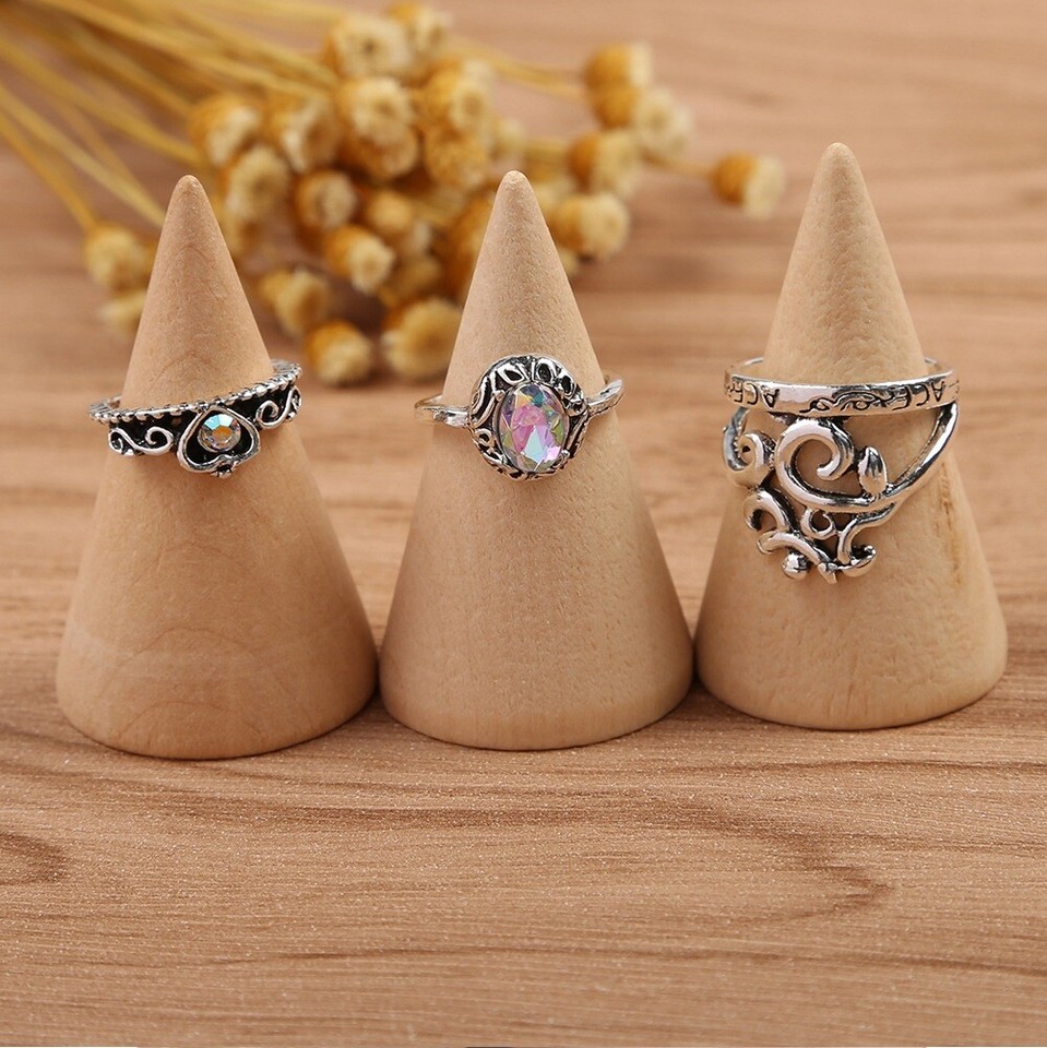 16pcs Silver Boho Stack Plain Above Knuckle Ring Midi Finger Tip Rings ...