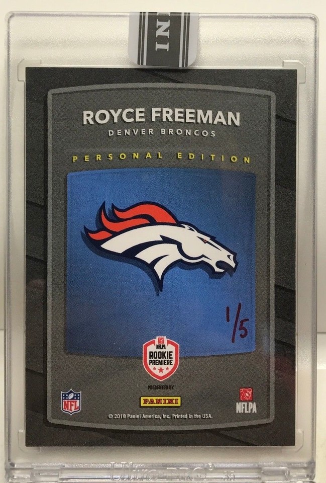 Royce Freeman 2018 Panini Instant RC Next Day RED INK Autograph Auto ...