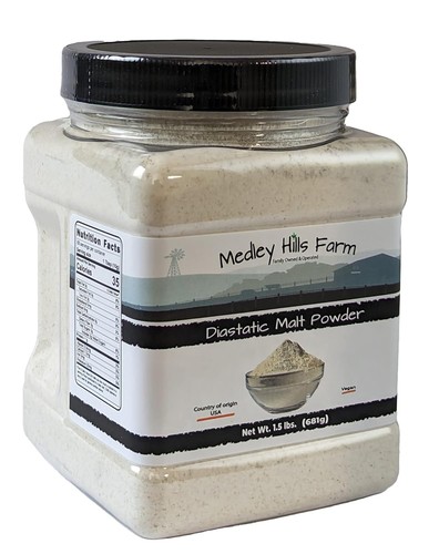 Diastatic Malt Powder by Medley hills farm 1.5 Lbs. in Reusable ...