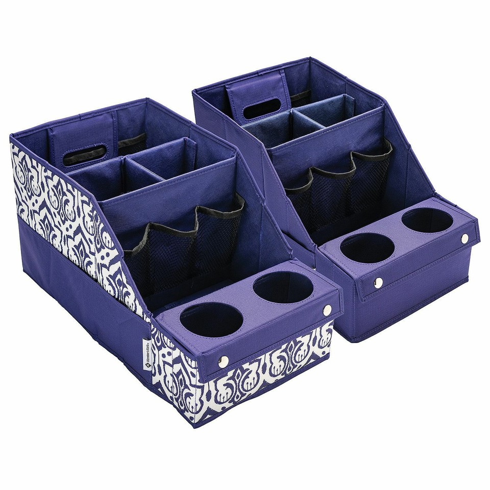 2 Pk - Car Auto Seat Storage Box Caddy Organizer Cup Holder Set (Choose ...