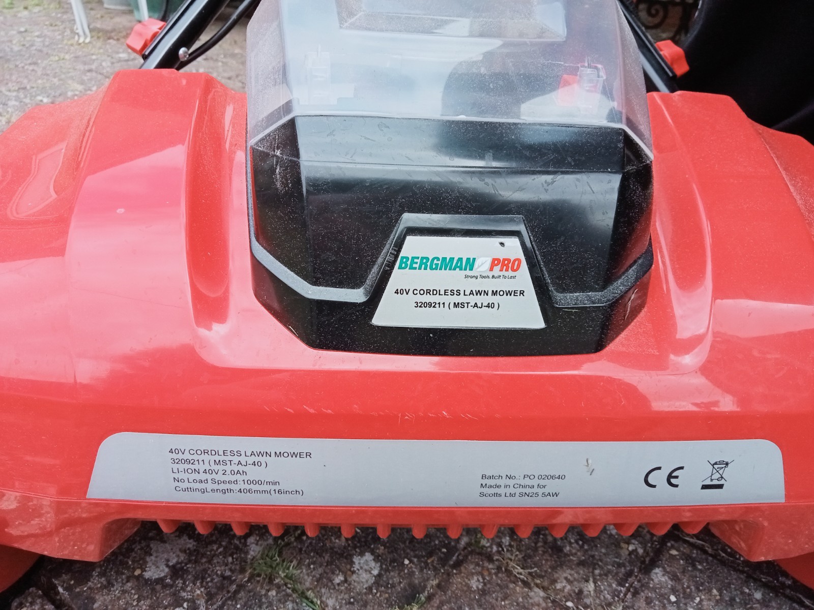 Bergman Pro 40V Cordless Lawnmower with Battery and Charger | eBay UK