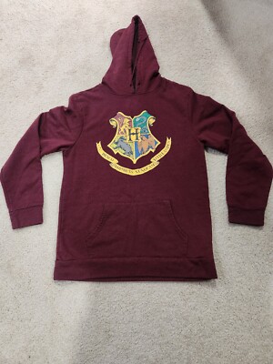 Harry Potter Wizarding World Hogwarts Crest Red Maroon Hoodie Size ...