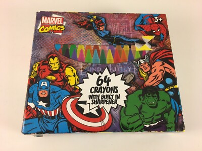 Marvel Comics : 64 Count Crayons with Built in Sharpener RARE | eBay
