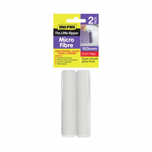 UNi-PRO 100mm Little Ripper Microfibre Mini Roller Covers 2 Pack 4mm ...
