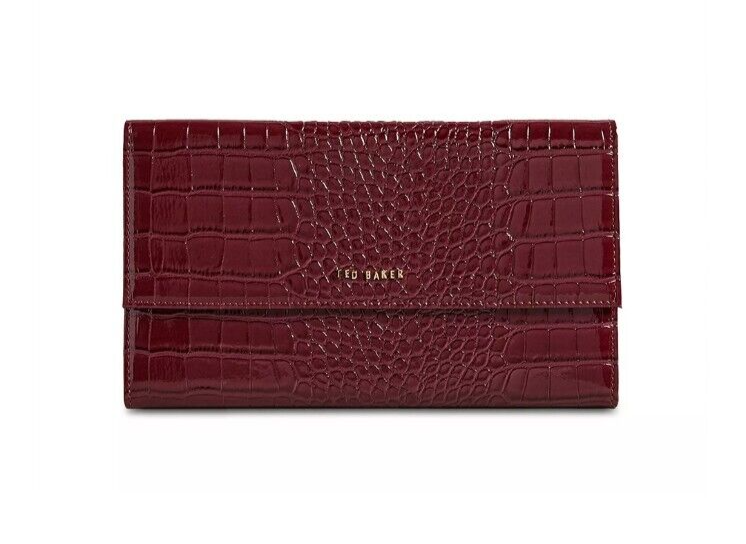 Ted Baker- ALETHAI- Croc Effect Travel Wallet- Vegan Leather- Deep ...