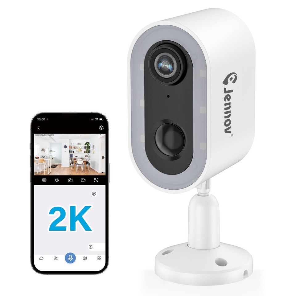 JENNOV Battery Powered Indoor Outdoor HD Video Smart Home Security ...