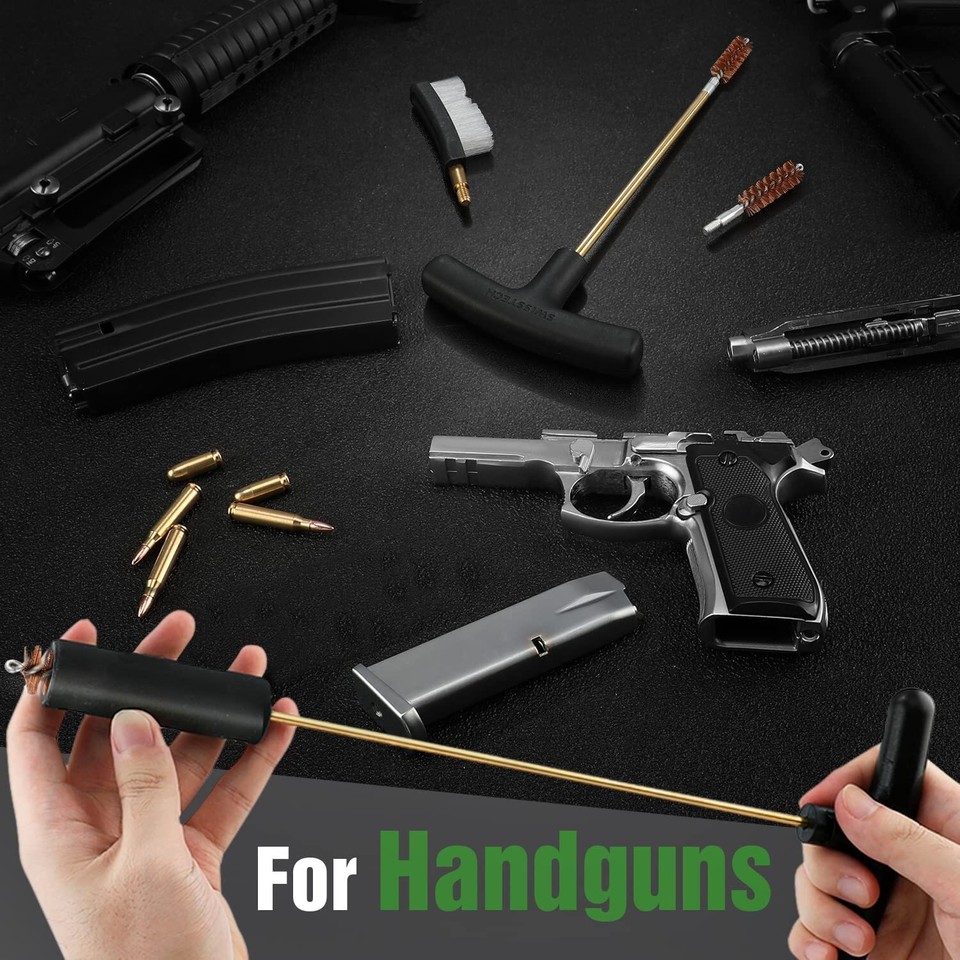 Universal Handgun Cleaning Kit Clean Rod Bore Brush Gun Cleaning Jag ...