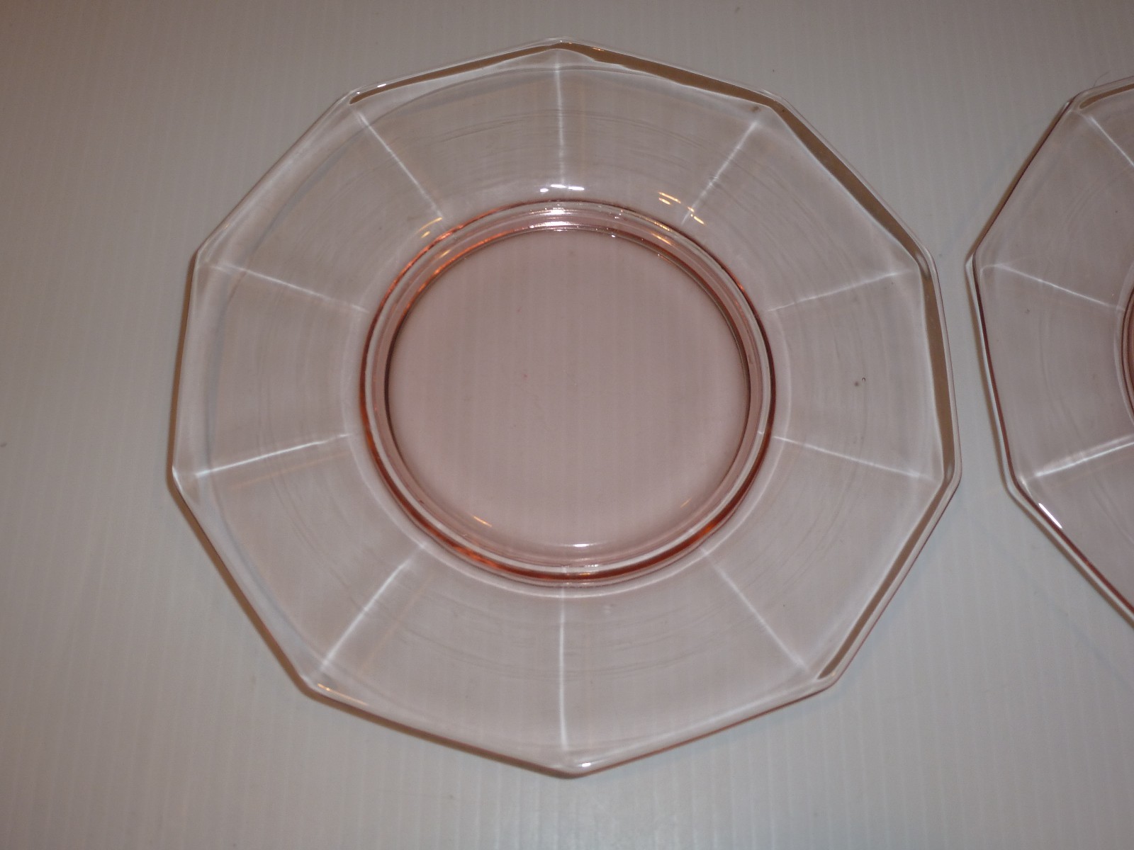 Vintage Cambridge Decagon Pair Pink Depression Glass Plates | eBay
