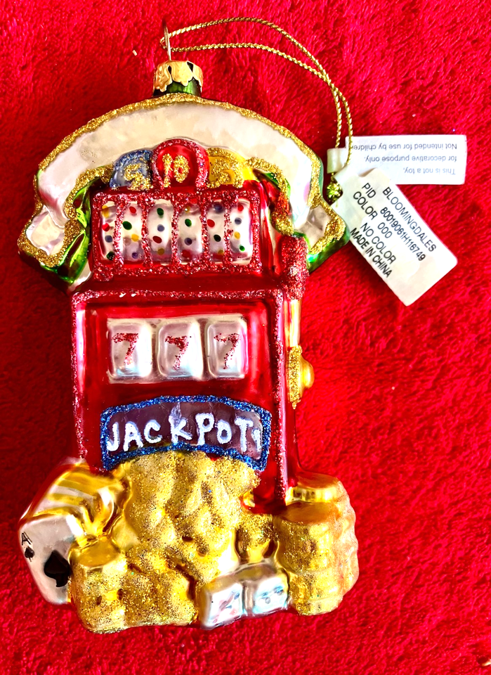 BLOOMINGDALES SLOT MACHINE JACKPOT CHRISTMAS TREE GLASS ORNAMENT | eBay