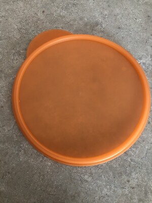 Tupperware Flat Out Round Lid Orange #5455 EUC! | eBay
