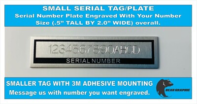 SMALL SERIAL NUMBER TAG PLATE ENGRAVED WITH NUMBER IDENTIFICATION ASSET ...