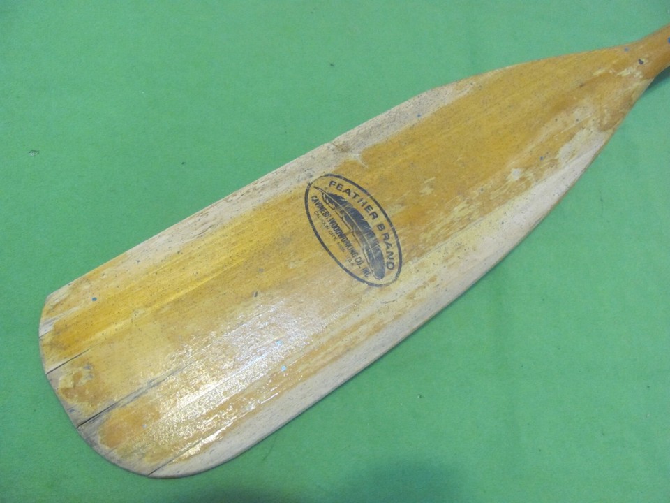 Vintage FEATHER BRAND Canoe Wooden Paddle - 47” Made in USA | eBay