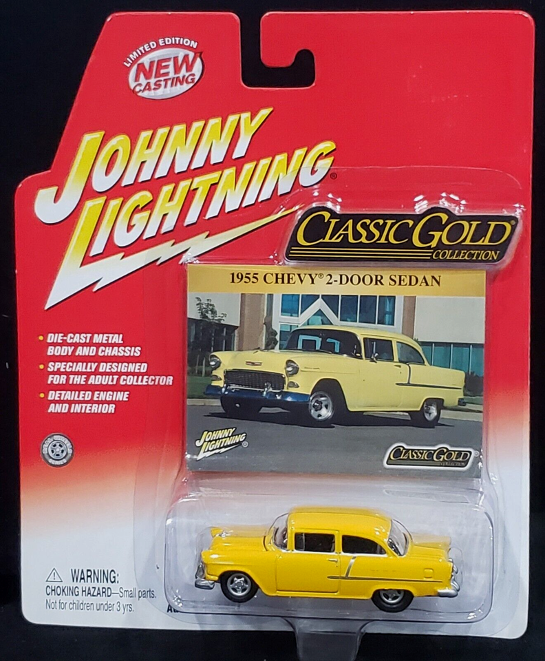 Johnny Lightning 55 1955 Chevy 2-Door Sedan Classic Gold Chevrolet Car ...