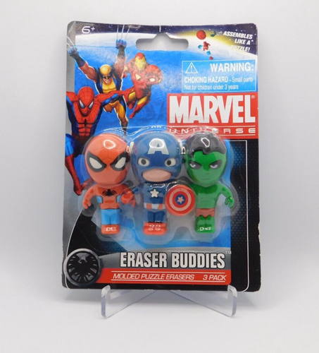 2012 Marvel Universe Eraser Buddies 3 Pack Rare Molded Puzzle Erasers ...