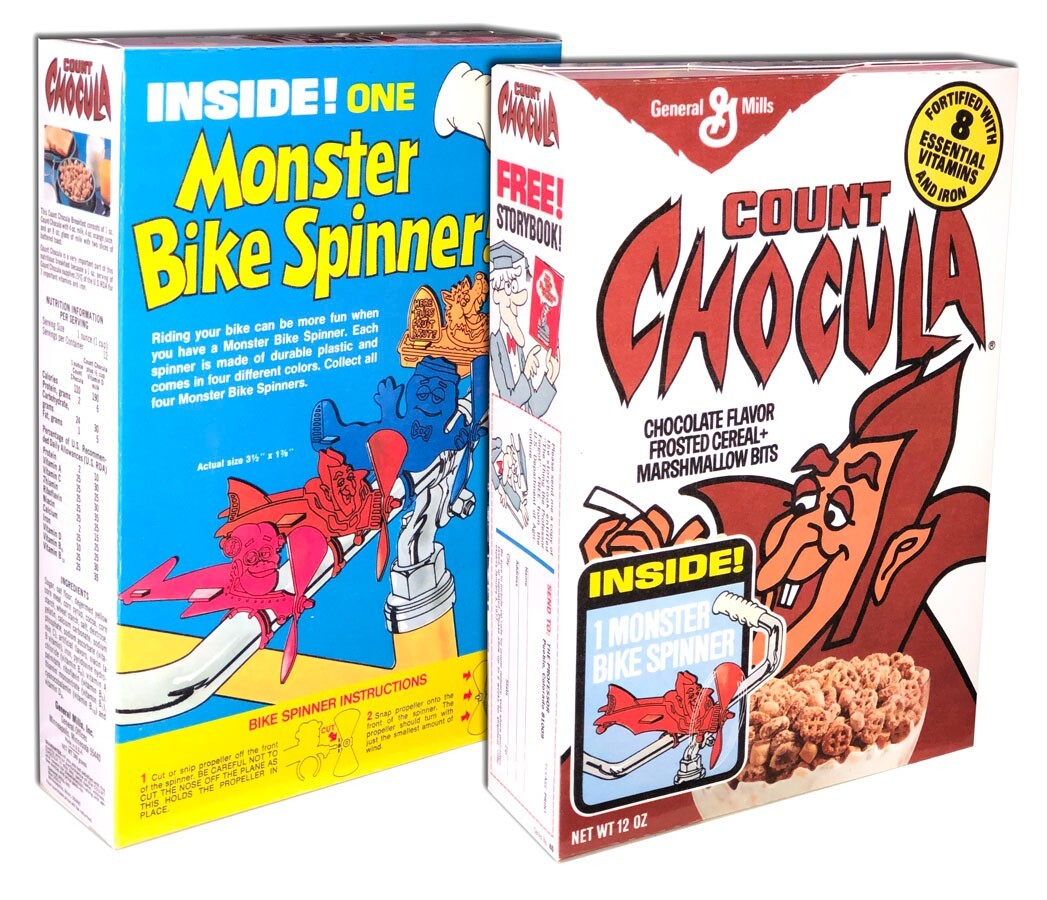 General Mills COUNT CHOCULA [Monster Bike Spinner] Cereal BOX (BOX ONLY ...