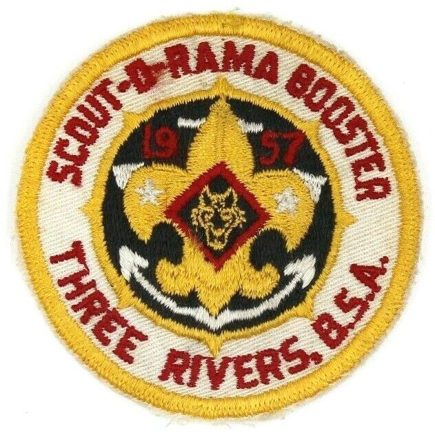 Vintage 1957 Scout-O-Rama Booster Three Rivers Council Patch Scouts BSA ...