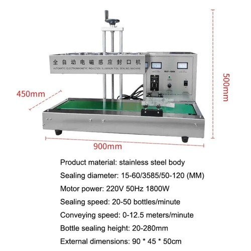 Automatic Continuous Sealer Electromagnetic Induction Sealing Machine ...