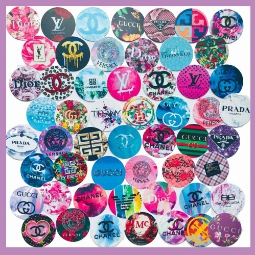 100 Precut COLORFUL BACKGROUND FASHION DESIGNS BOTTLE CAP CHARM TRAY ...