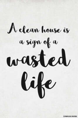 A Clean House Is A Sign Of A Wasted Life Demotivational art print | eBay