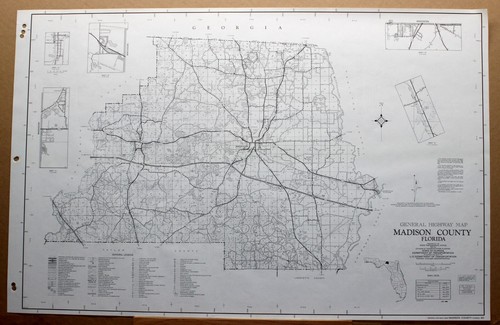 General Road Map of Madison County Florida 1970 18x28" | eBay