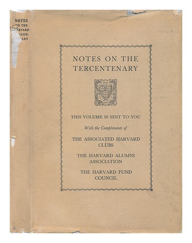 MCCORD, DAVID T. W. - RELATED NAME: HARVARD UNIVERSITY Notes on the ...