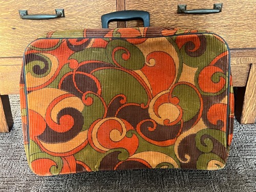 Vtg 70's MOD Hippie Dippie Psychedelic Corduroy Luggage Suitcase | eBay