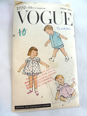 1950s Vintage 2770 Vogue Pattern Child's size 1 Boys and Girls UNCUT | eBay