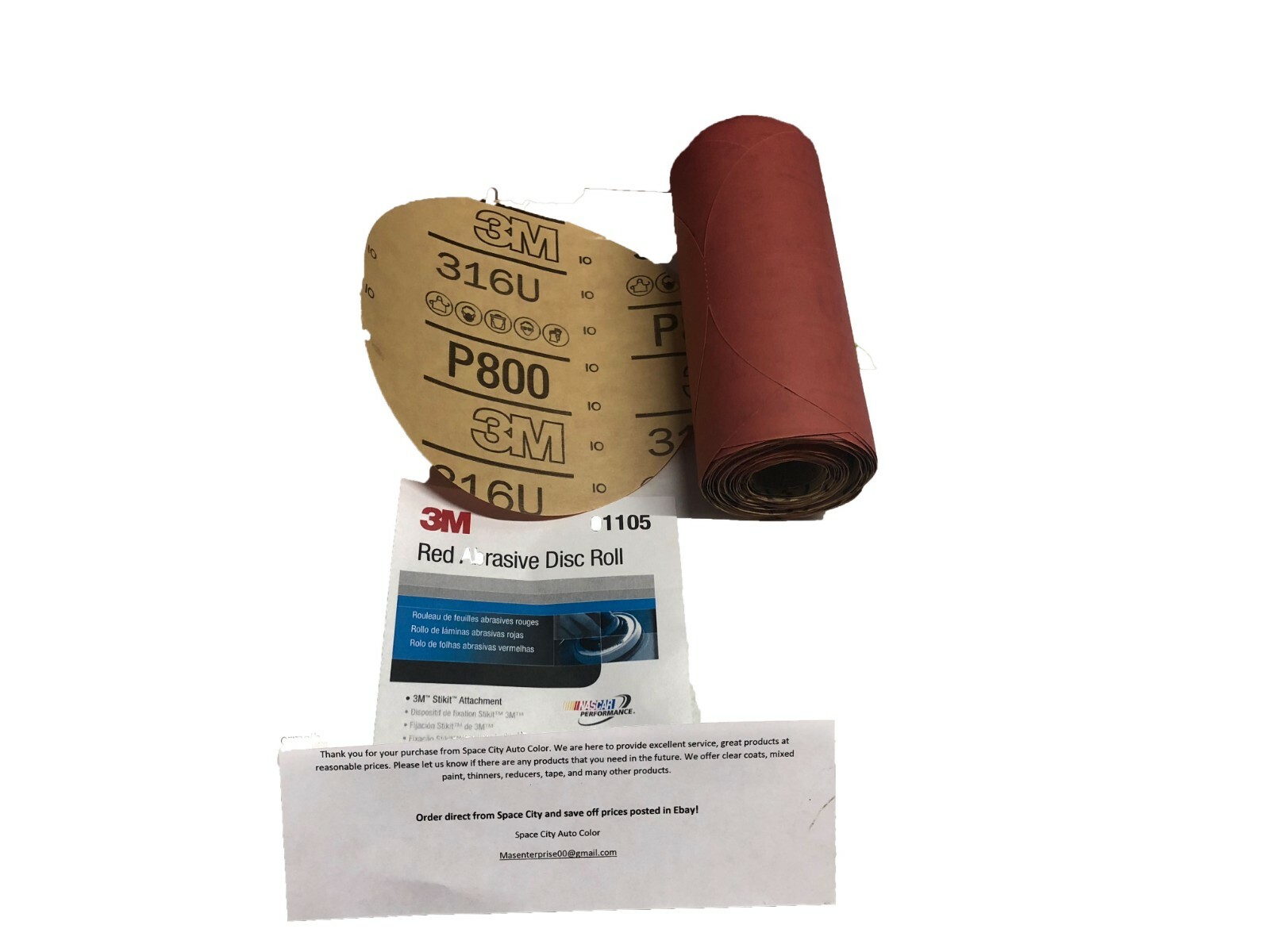 3M Red Abrasive Stikit Disc, 6 inch, P800 grit, 01105, 1105 - discs per ...