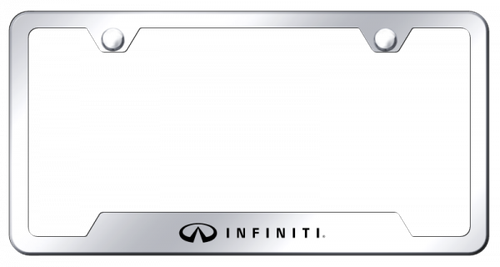 Infiniti Logo Mirrored Chrome Notched License Plate Frame Official ...