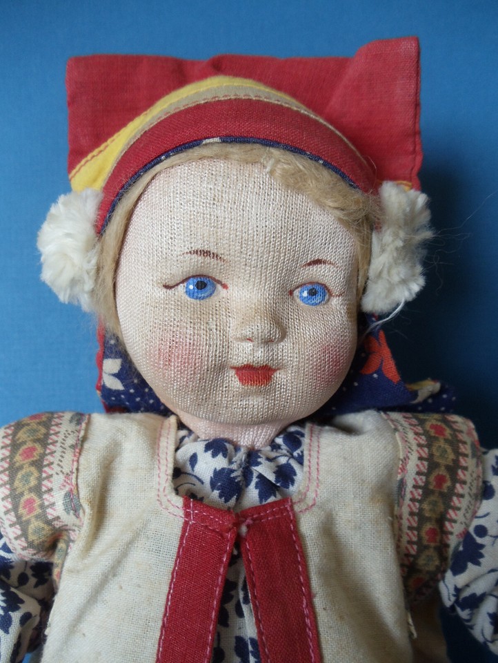 Vintage 1930s-40s Russian Cloth Stockinette Doll 10.5" Soviet Union ...