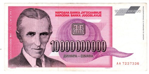 Yougoslavie Yugoslavia BILLET 10000000000 Dinara 1993 10 Billion P127 ...