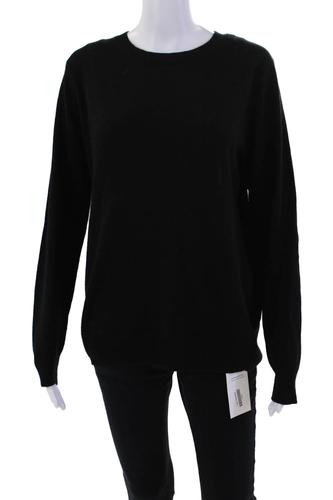 Joe Fresh Womens Cashmere Crew Neck Long Sleeves Sweater Black Size ...
