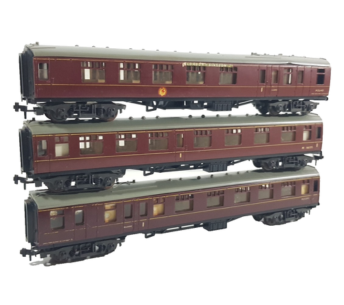VINTAGE TRIX TWIN, TTR, BR, MAROON, Mk1 PASSENGER COACHES, 3 CAR TRAIN ...