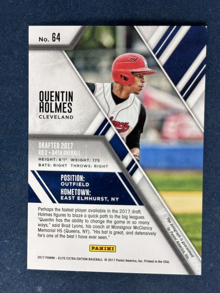 2017 Elite Extra Quentin Holmes Autograph Indians | eBay