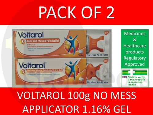 2x Voltarol Pain-Eze Emulgel 100G Back & Muscle Pain Relief 1.16% Gel ...