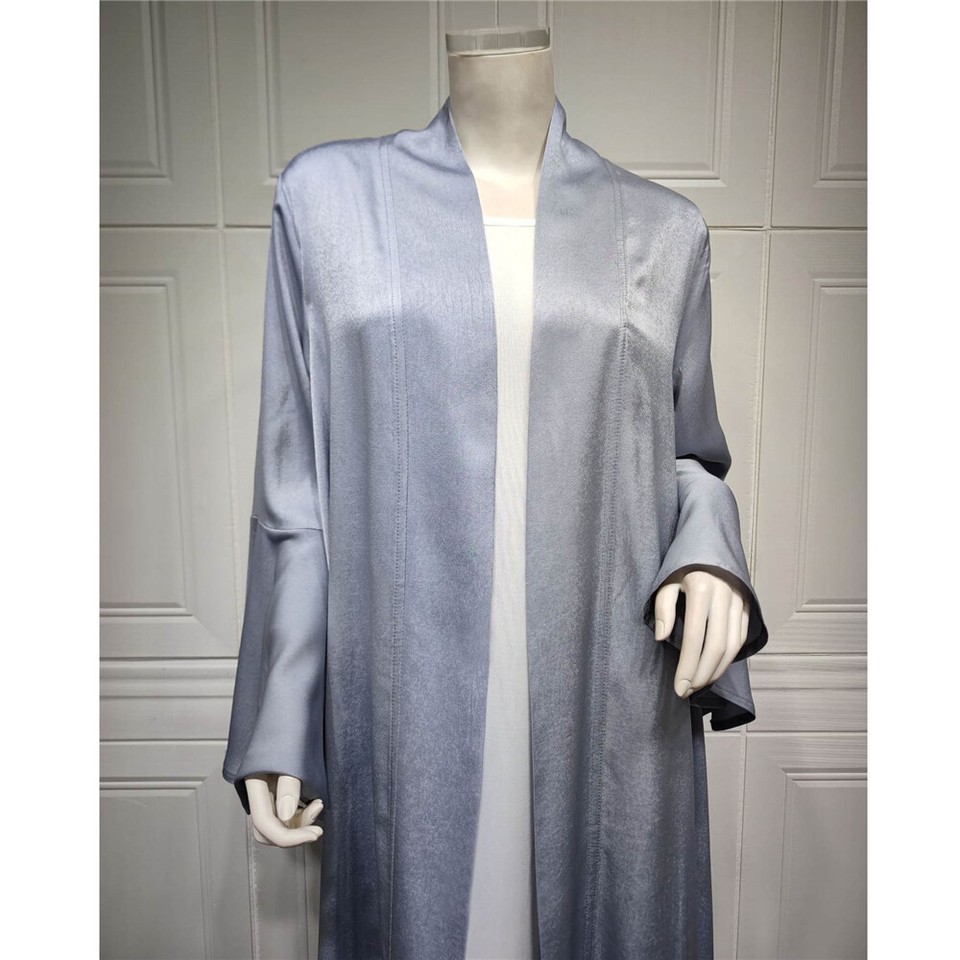 2pcs Muslim Women Kaftan Long Dress Dubai Open Cardigan Kimono Islamic ...