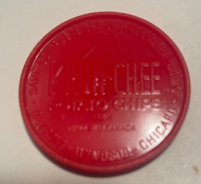 VINTAGE 1960'S KRUN-CHEE POTATO CHIPS COIN#9 BATTLE SHIPS USS MIDWAY ...